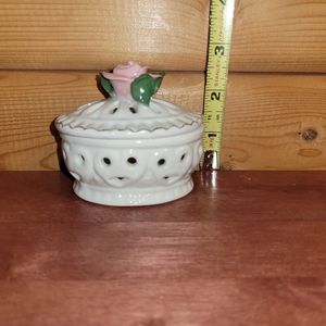 Vintage | Storage & Organization | Capodimonte Pink Rose Oval ...